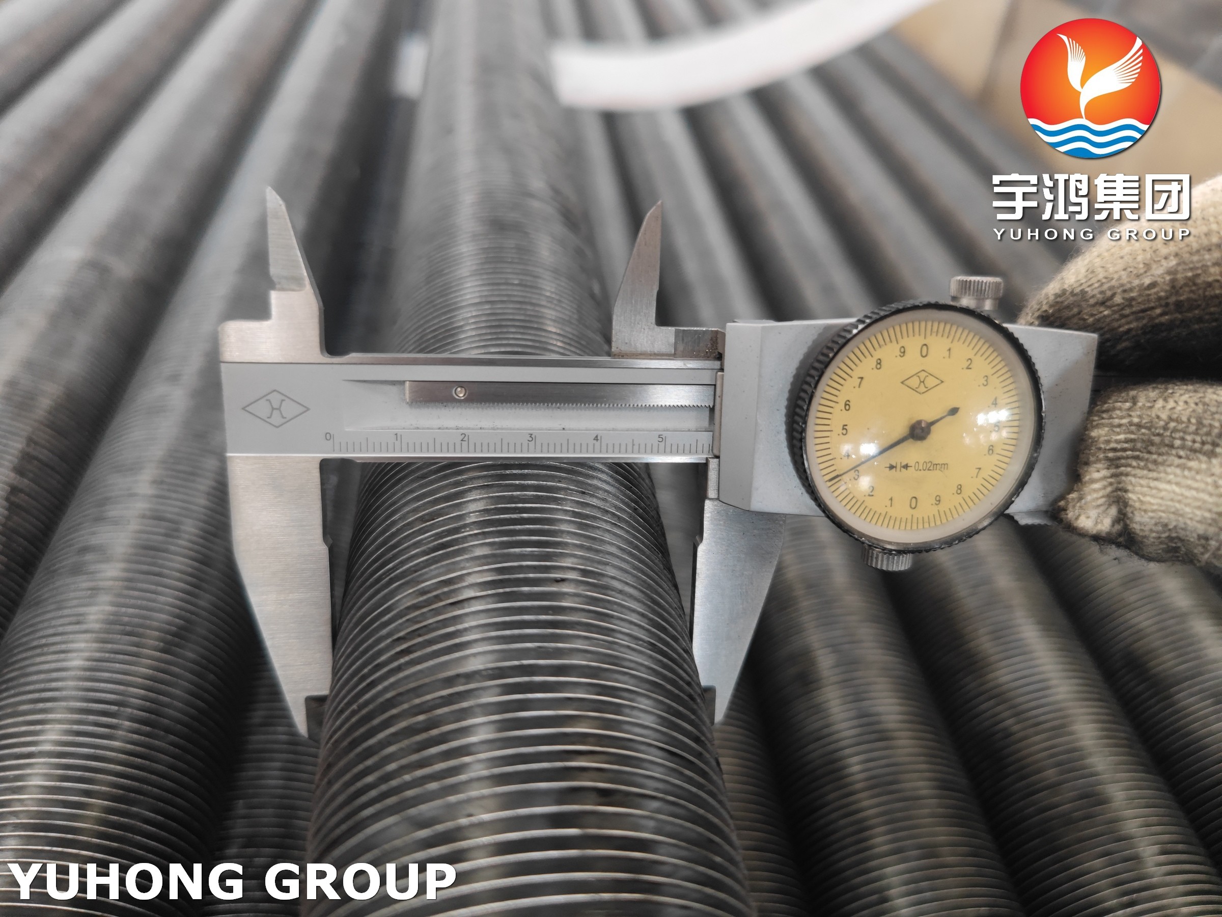 ASME SA209 TP304 Нержавеющая сталь с встроенным трубопроводом типа G с алюминиевым 1060